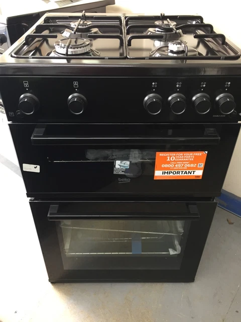 BEKO FDG6201K GAS Cooker with Gas Hob 60cm Free Standing Black (10210 ...