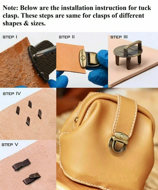 METAL TUCK LOCK Clasp Closure Catch Thumb Lock Leather Crafts Bag Case ...
