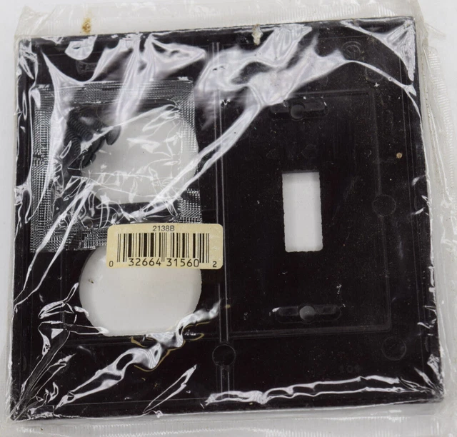 EAGLE 2-GANG SWITCH & DUPLEX RECEPTACLE PLATE, BROWN, WITH METAL SCREWS ...