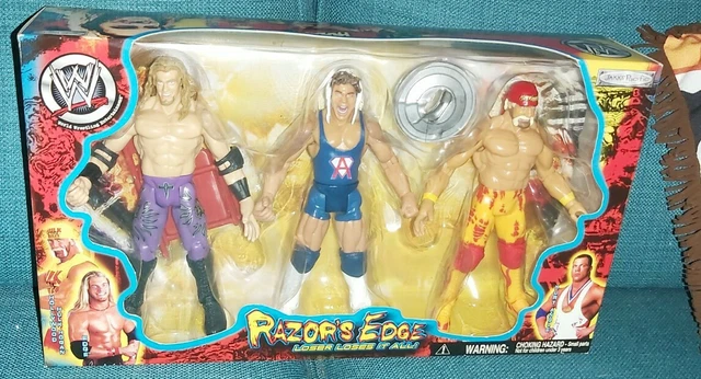 WWE RAZORS EDGE Hulk Hogan, Edge, Kurt Angle Wrestling Figures Rare ...