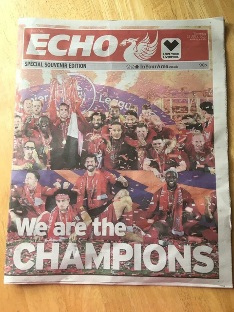 LIVERPOOL ECHO 23-7-2020 newspaper Premier League Champions Special ...