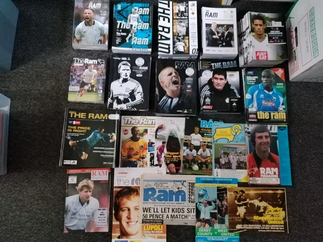 LARGE COLLECTION OF 136 Derby County Football Programmes (See Desc.) £ ...