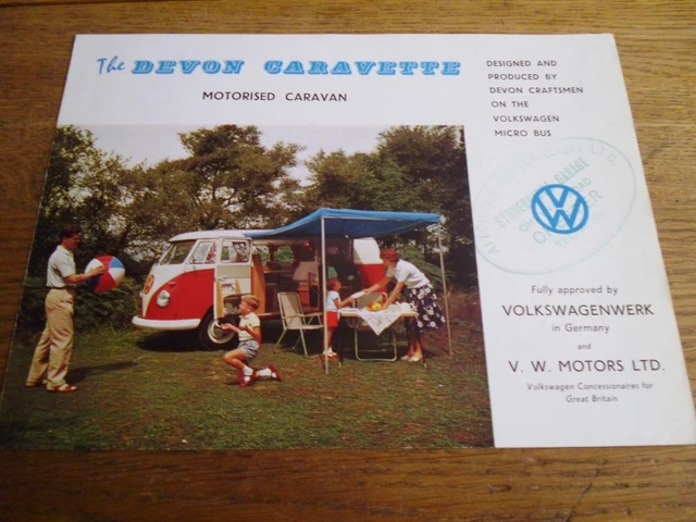VW VOLKSWAGEN DEVON Caravette Brochure Écran Partagé, Oct. 1962 EUR 59 ...