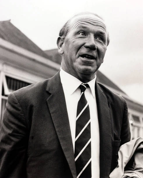 1964 MANCHESTER UNITED Manager Matt Busby at Manchester Airport Old ...