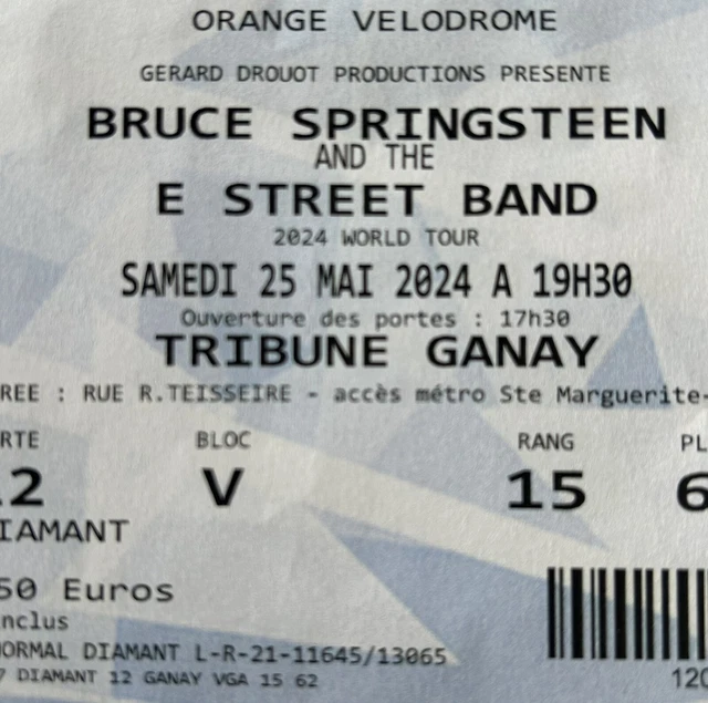 BILLETS CONCERT BRUCE Springsteen - Vélodrome Marseille - samedi 25 mai ...