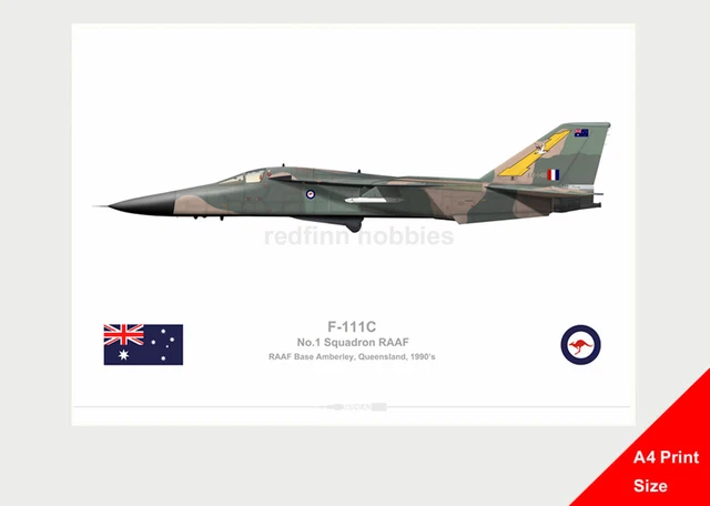 WARHEAD ILLUSTRATED F-111C 1 Sqn RAAF A8-148 A4 Aircraft Print $16.50 ...