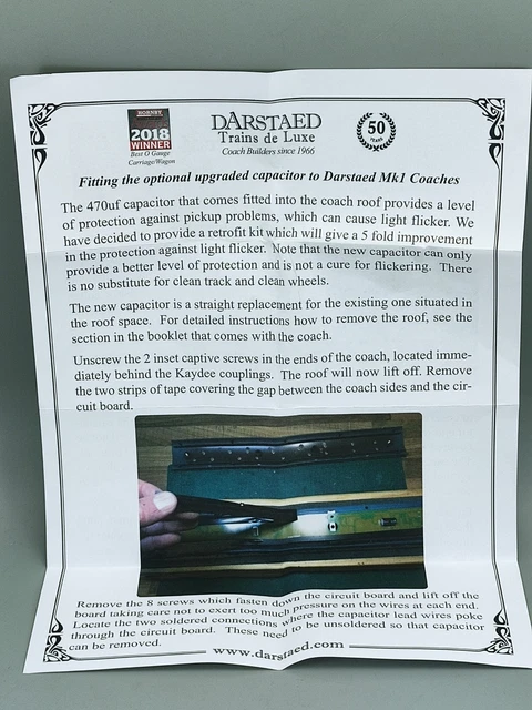 30X DARSTAED MKI Coach Capacitor Upgrade To prevent light flickering ...