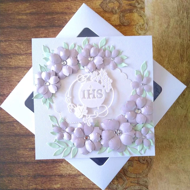 KARTKA NA KOMUNIE , Pamiatka Komunii Komunia Holy Communion 3D handmade ...