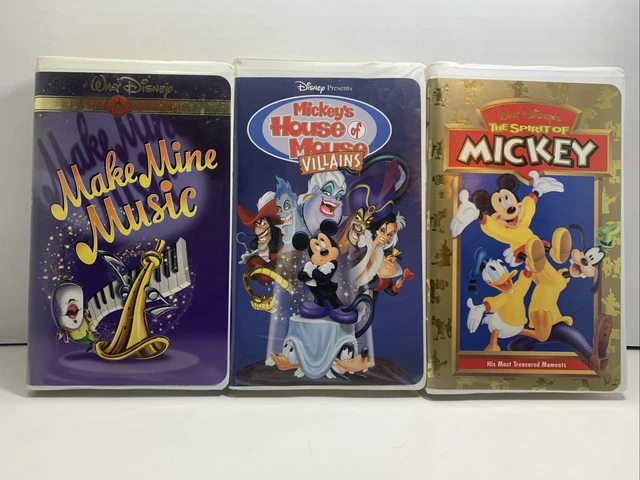 WALT DISNEY MICKEY Mouse VHS Lot: Make Mine Music, House of Villains ...