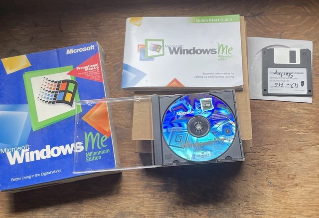 MICROSOFT WINDOWS ME Millennium Edition Box CD Book Product Key 2000 ...