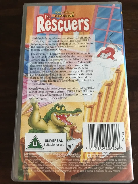 WALT DISNEY CLASSICS THE RESCUERS (VHS/SH, 1997) D240642 Rare/Deleted £ ...