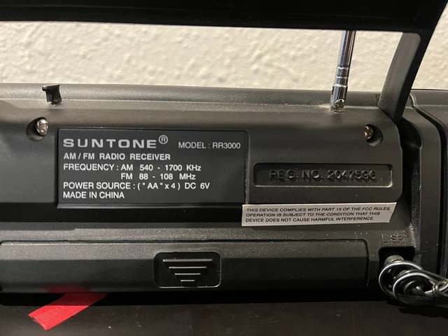 SUNTONE AM/FM RADIO Receiver Boom Box System with Detachable Speakers ...