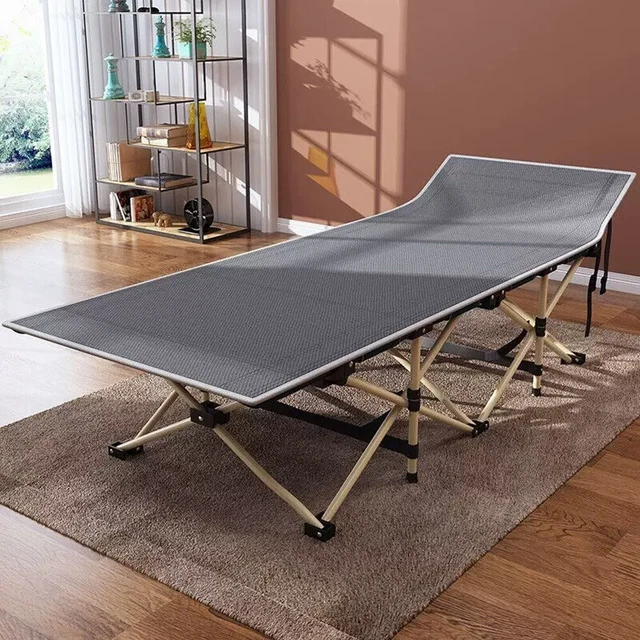 FOLDING SINGLE GUEST Bed Portable Fold Up Metal Foldable Bed Frame ...