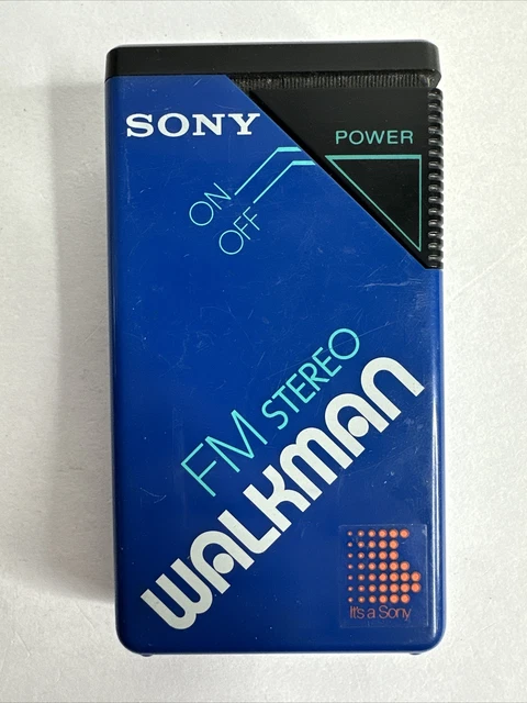 VINTAGE SONY WALKMAN Blue FM Stereo SRF-20W with Belt Clip Works £10.39 ...