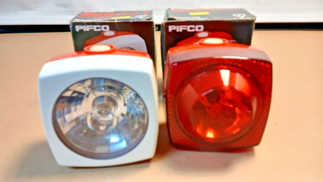 PAIR OF VINTAGE Pifco Bicycle Lights Front & Back Lamps/Lights £25.00 ...