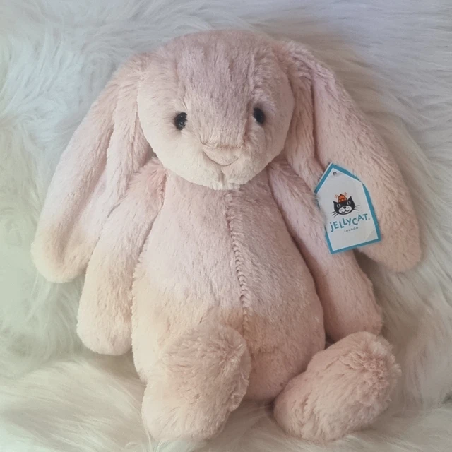 JELLYCAT BUNNY BASHFUL Blush Bunny NEW BNWT Medium £89.08 - PicClick UK