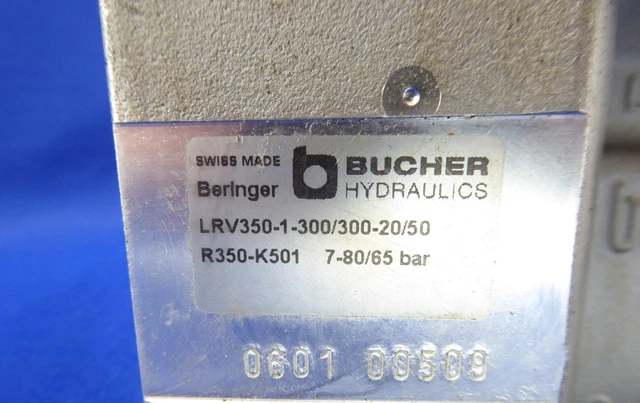 BUCHER HYDRAULIK LIFTREGELVENTIL LRV 350-1 Beringer Aufzugshydraulik ...