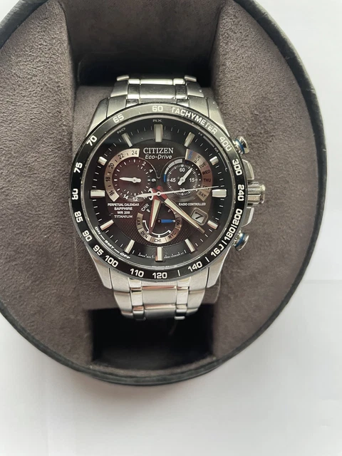 CITIZEN MEN'S ECO-DRIVE Titanium Sapphire Perpetual Atomic Watch AT4010 ...