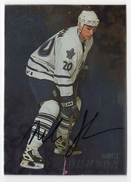 1998-99 PINNACLE BE a Player Autographs Mike Johnson Auto Toronto Maple ...