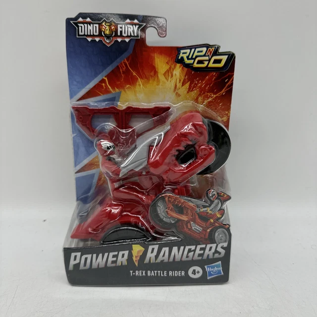 POWER RANGERS RED Ranger T-Rex Dino Fury Battle Rider Rip N Go Action ...