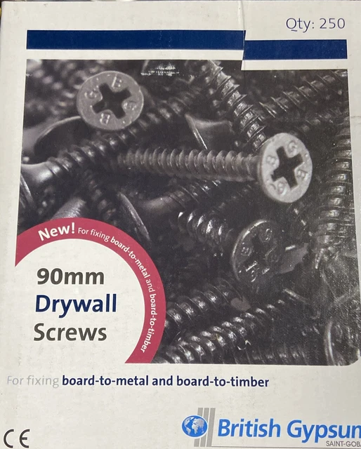 BRITISH GYPSUM 90MM Drywall Screws Fixing Board - Metal & Board ...