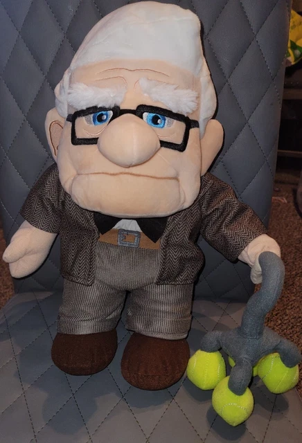 DISNEY PIXAR UP CARL Plush Stuffed Toy Rare w/ Cane 12" Grandpa Mr ...