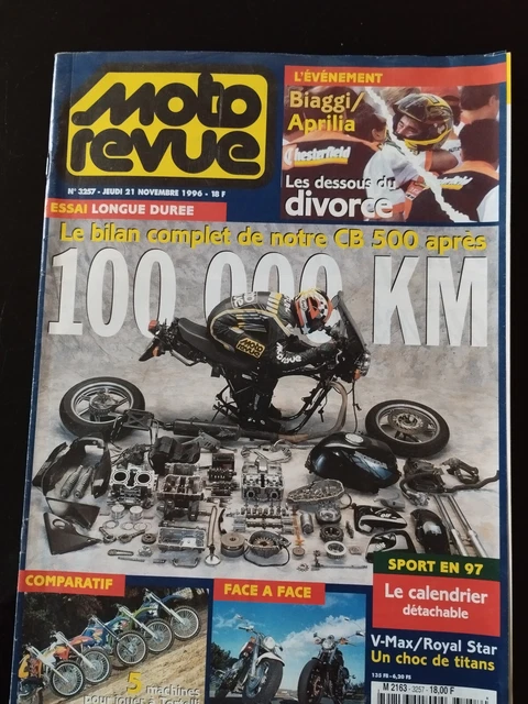MOTO REVUE DU 21/11/1996; BIlan complet CB 500/ V-Max Vs Royal Star ...