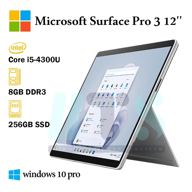 MICROSOFT SURFACE PRO 3 12" CPU Core i5-4300U RAM 8GB DDR3, Disque dur ...