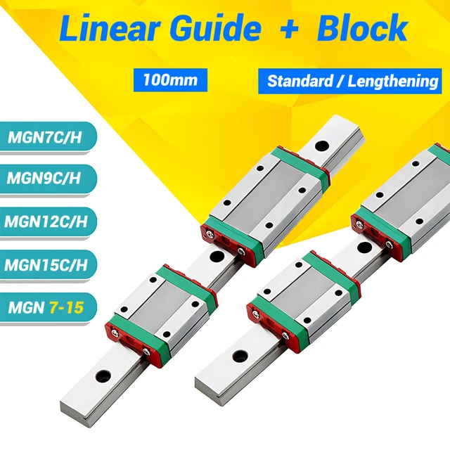 MGN7C/H TO MGN15C/H Linear Rail Slide 100mm Linear Guide Miniature Rail Sliding £11.10 - PicClick UK