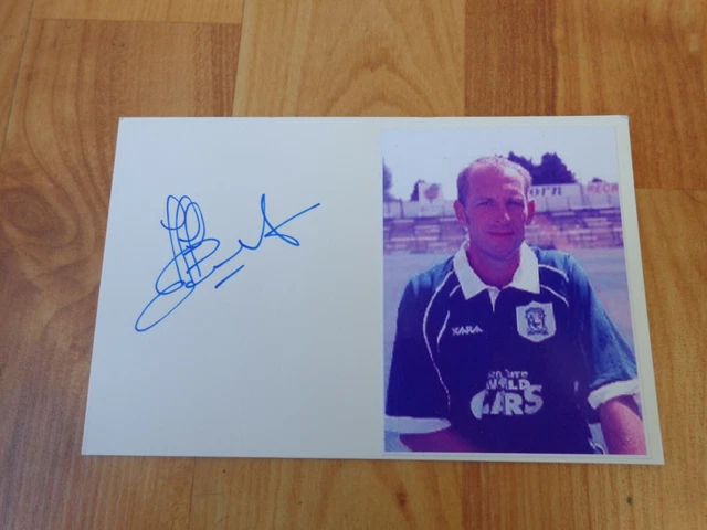 ORIGINALE AUTOGRAFATO JEFF Eckhardt Cardiff City Bianco Index Card 15 ...