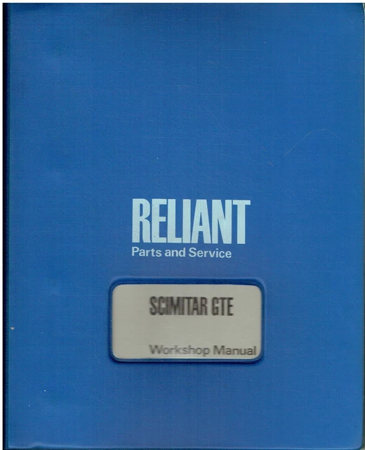 RELIANT SCIMITAR 3.0 Gte Se5 Series 1968-71 Orig. Factory Workshop Manual *Vgc* £79.99 - PicClick UK