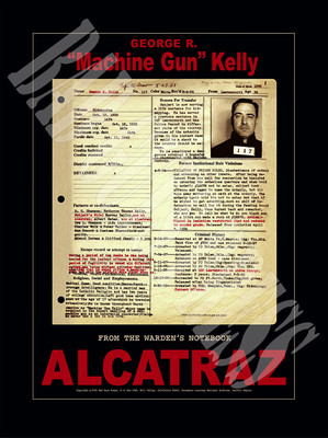 MACHINE GUN KELLY Gangster Mug Shot/Vorstrafenregister Poster-Alcatraz ...