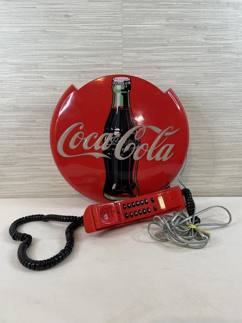 COCA COLA TELEPHONE vintage 90’s red dot disc tabletop wall landline ...