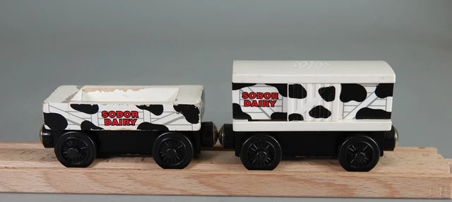 SODOR DAIRY CARS Cow and Milk Barrel for Brio Thomas & Friends Wooden ...