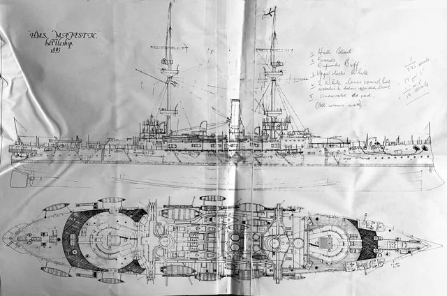 PLANS TO BUILD a model of HMS Majestic a Victorian Pre Dreadnought ...