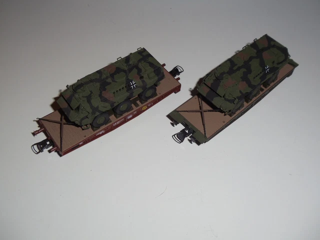 ROCO 803 H0 DC 2er-Set Schwerlastwagen mit Fuchs Panzer DB, in OVP EUR 54,90 - PicClick DE