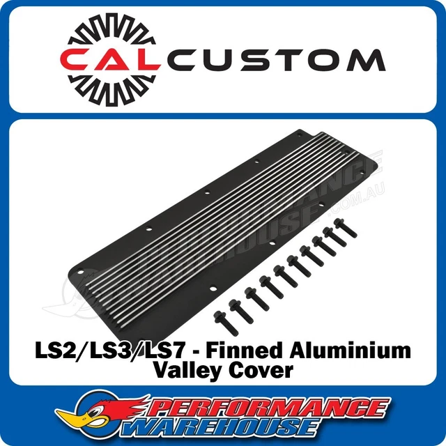 CAL CUSTOM GM LS2 LS3 LS7 Engine Valley Cover Black Finned Aluminium ...