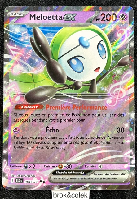CARTE POKÉMONMELOETTA EX 044/086 ultra rare Foudre Noire EV10.5 BLK FR EUR 4,49 - PicClick FR