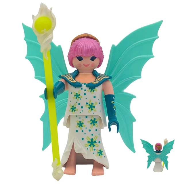 PLAYMOBIL FIGURINE FÉE verte/blanche sceptre magie médiévale lâche EUR ...