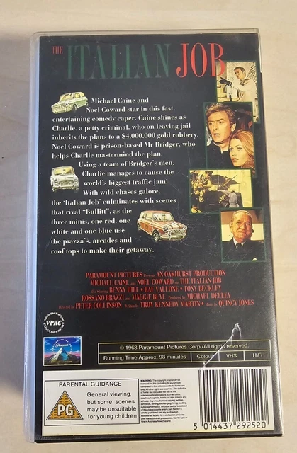 THE ITALIAN JOB VHS Ref00240 £9.98 - PicClick UK