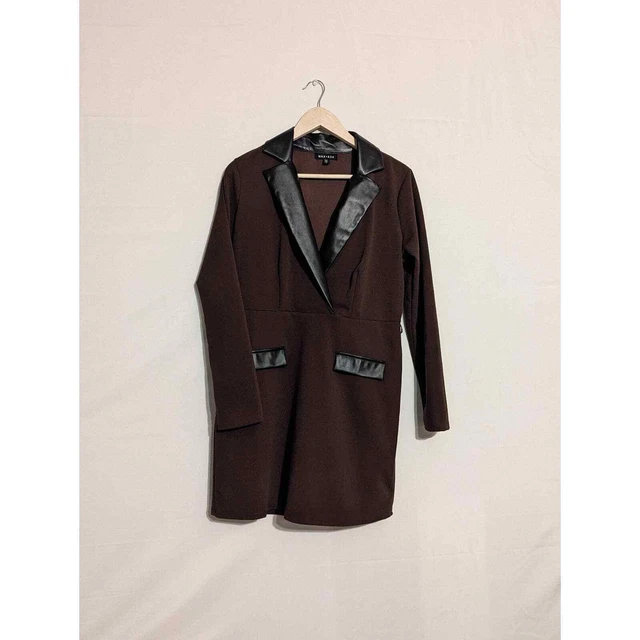 MAX + ASH NWT brown with black pleather business casual dress size ...
