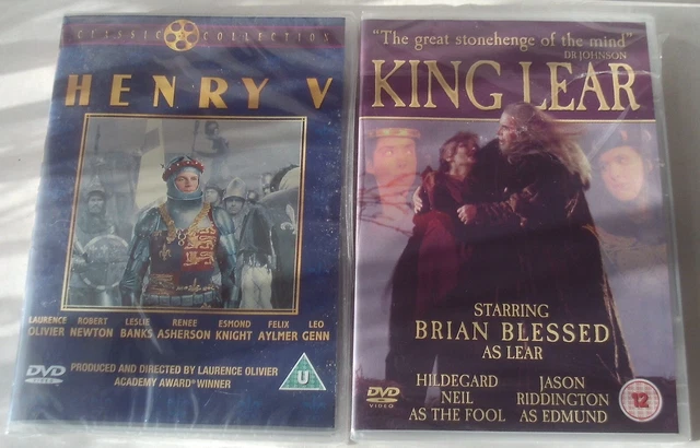 HENRY V / King Lear - 2 x DVD - NEW & SEALED Laurence Olivier / Brian Blessed £5.50 - PicClick UK