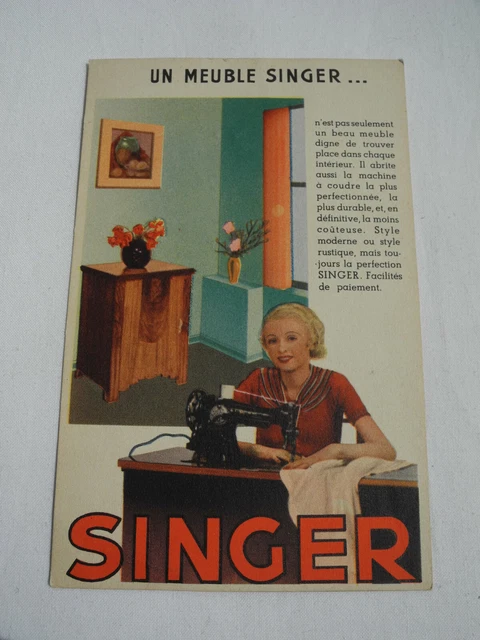 CARTE POSTALE ANCIENNE publicité Singer old french advertising postcard ...