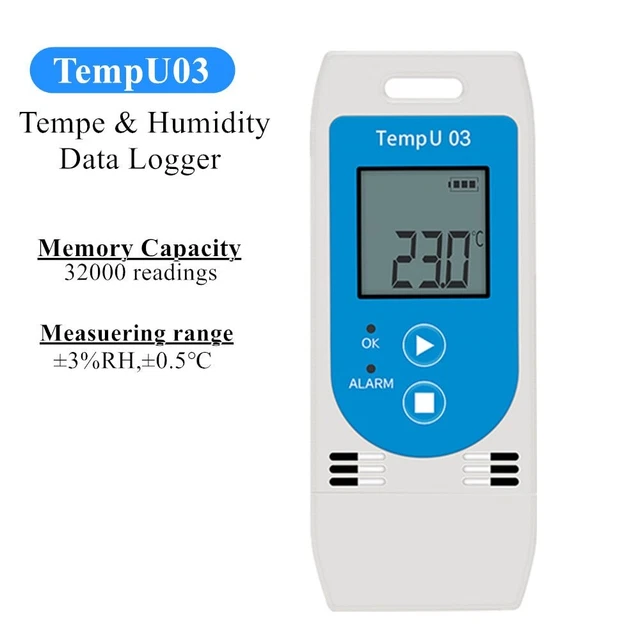 USB TEMPERATURE & Humidity Data Logger with 32000 Points Recording ...
