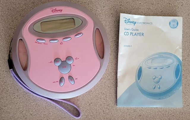 VTG DISNEY PRINCESS Portable CD Player AM/FM Radio Pink & Purple ...