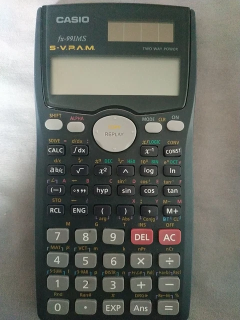 CASIO FX-991MS SCIENTIFIC Calculator, S-V.P.A.M. Two Way Power, Tested ...