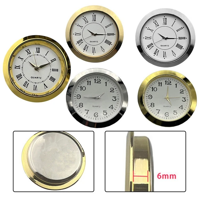 MINI CLOCK INSERT with Tone Bezel Roman/Arabic Numerals Craft Supplies ...