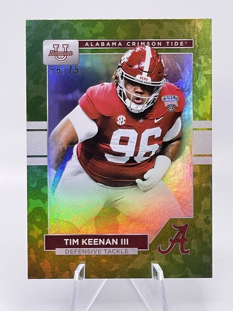 TIM KEENAN III 2023 Bowman U Alabama Crimson Tide Foil mimetico 56/75 ...