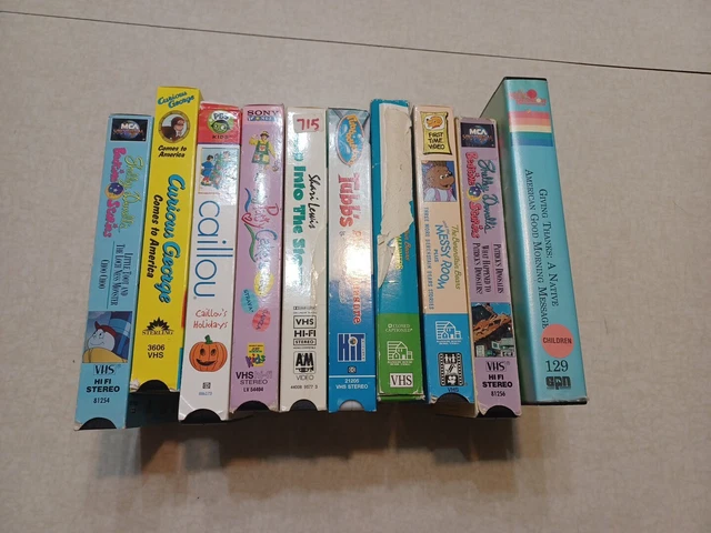PBS KIDS VHS Tape Lot Of 10 Caillou Lamb Chop Berenstain Bears Box 20 ...