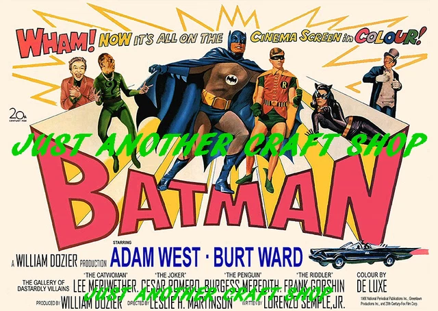 BATMAN VINTAGE 1966 Movie Poster Leaflet Advert Sign - A4 size very ...